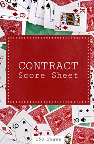 Contract Score Sheet 150 Pages: Game Score Record Sheet Notebook Rubber ...