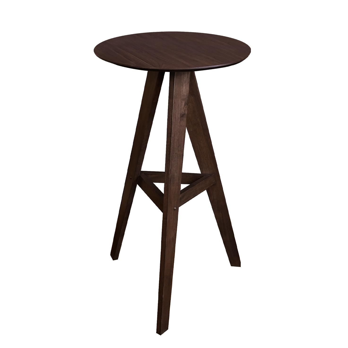 Amazon.com - CONSDAN Wood Bar Table, Round Solid Wood Walnut Top Pub ...