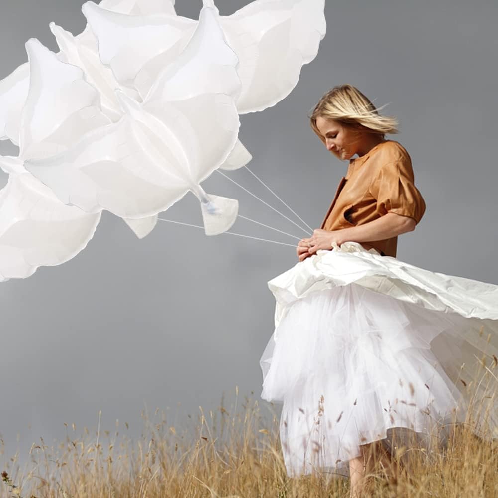 SIMUR Pigeon Bird Balloons White Memorial Balloons Peace Dove Balloons ...