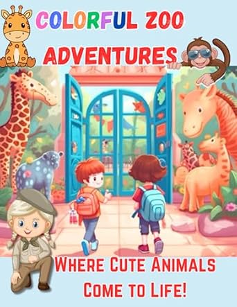 Colorful Zoo Adventures: Where Cute Animals Come to Life, Coloring Book ...