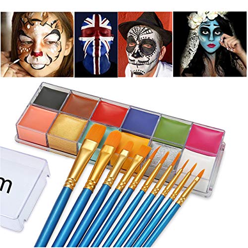 Face Body Paint 12 Flash Colors Makeup Palette Pro Stage Special Effect ...