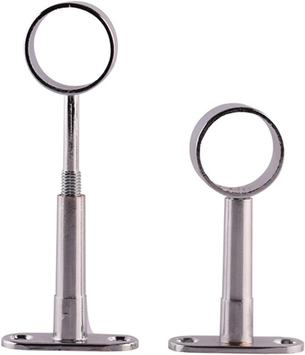 Chrome Wardrobe Rail Centre Support Brackets - 25mm Round Shaped Flange ...