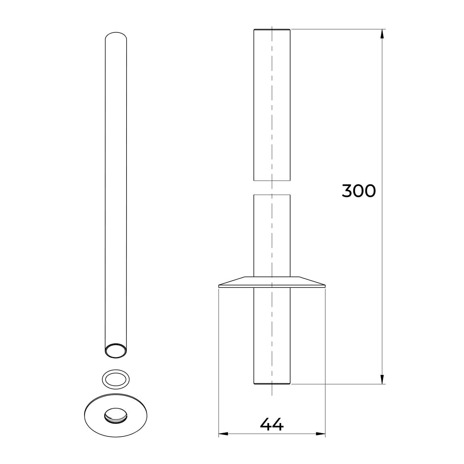 VANCOCO Pipe Tails Antique Brass 15mm X 300mm Radiator Pipe Collars ...