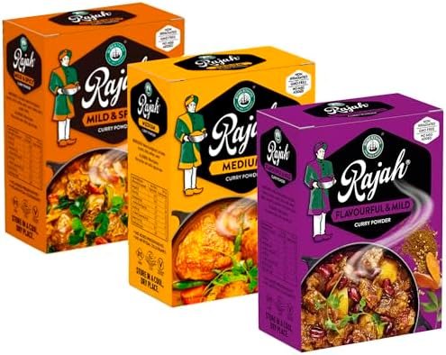 Amazon.com : Rajah Curry Powder Variety Pack Bundle - Includes Medium ...
