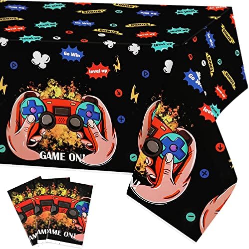 Amazon.com: PHOGARY Video Game Table Cover Game Theme Plastic Table ...