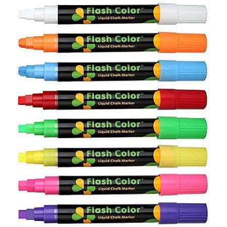 Soni Officemate Jumbo Liquid Chalk Markers, Fluorescent Neon Chalkboard ...