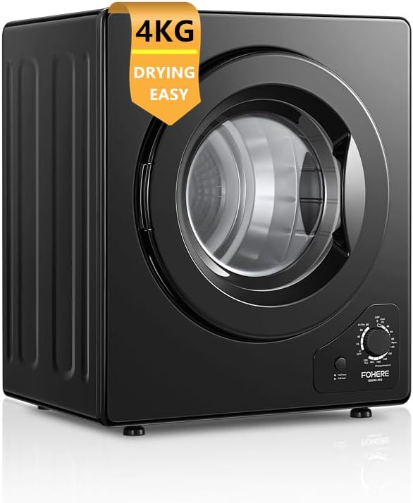 4KG Compact Vented Tumble Dryer, FOHERE Freestanding Table top Dryer ...