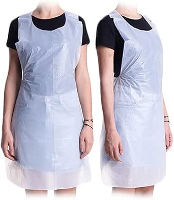 Eco Care Disposable PE Clear Plastic Apron (100 Pack) - Waterproof ...