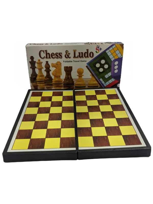 Buy Krishna Enterprise Folding Chess Board Set for Kids (Brown - Cream ...