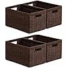 Amazon.com - joybest Dark Brown Wicker Storage Baskets, Rectangular ...