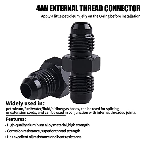 Snapklik.com : 4AN To 4AN Male Flare Coupler Union Straight Fuel Hose ...