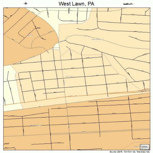 Amazon.com : Large Street & Road Map of West Lawn, Pennsylvania PA ...