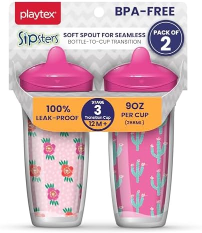 Amazon.com : Playtex Sipsters Stage 1 Spill-Proof, Leak-Proof, Break ...