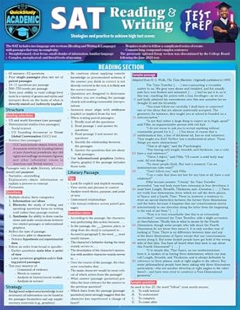 SAT Reading & Writing Test Prep: A Quickstudy Laminated Reference Guide ...