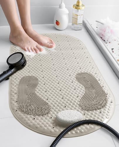 Amazon.com: Bligli 32"X16"Foot Scrubber Shower Mat with Pumice Feet ...