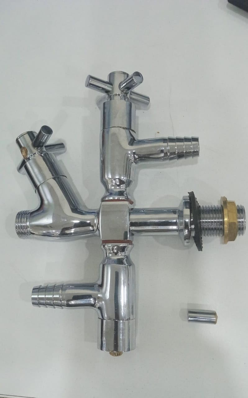 KCS® - Lab Cock Three Way Tap - for Laboratory - Heavy Brass Made Three ...