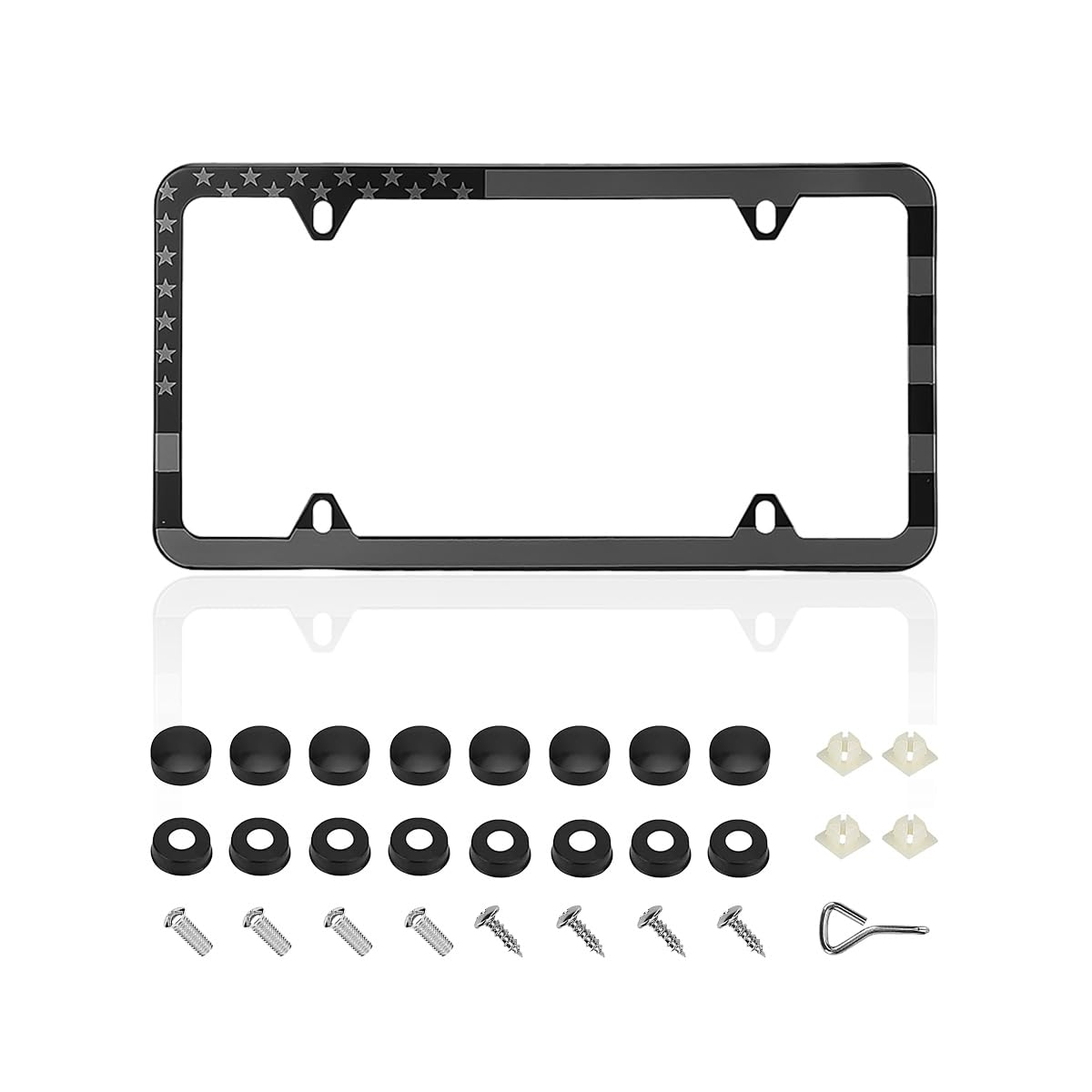 Amazon.com: Ziciner 1 PC License Plate Frames, Patriotic American Flag ...