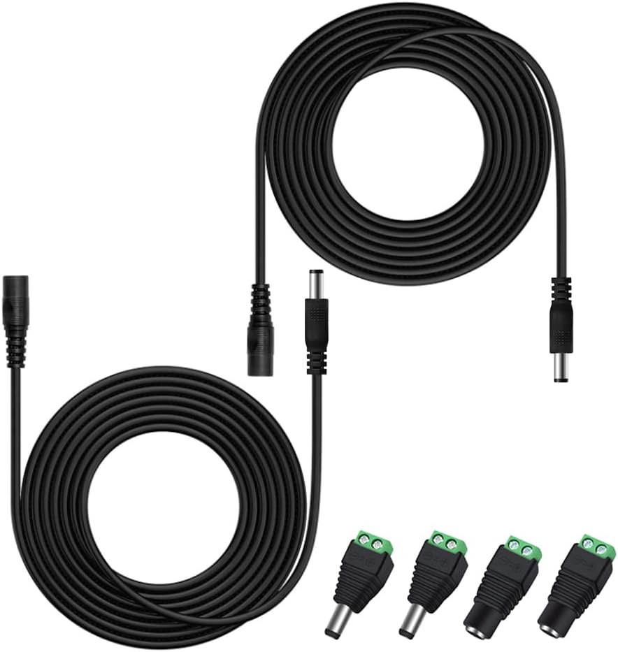Amazon.com: HayEastdor 2PCS 10FT(3m) 12V DC Power Extension Cable with ...