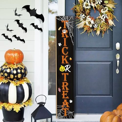 Amazon.com : Halloween Welcome Porch Sign Decor Spooky Wooden Hanging ...
