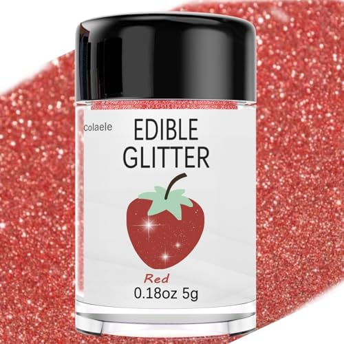 Amazon.com: Red Edible Glitter Glimmer Powder for Cakes Drinks ...
