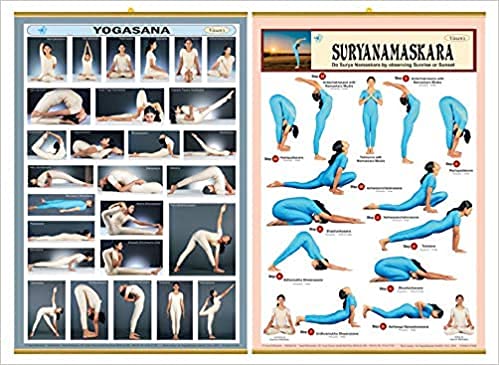 Buy YOGA CHARTS : 1 SURYA NAMASKAR 2. YOGASANA - set of 2 WALL CHARTS ...