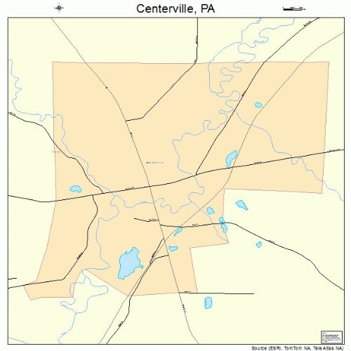 Large Street & Road Map of Centerville, Pennsylvania PA - Printed ...