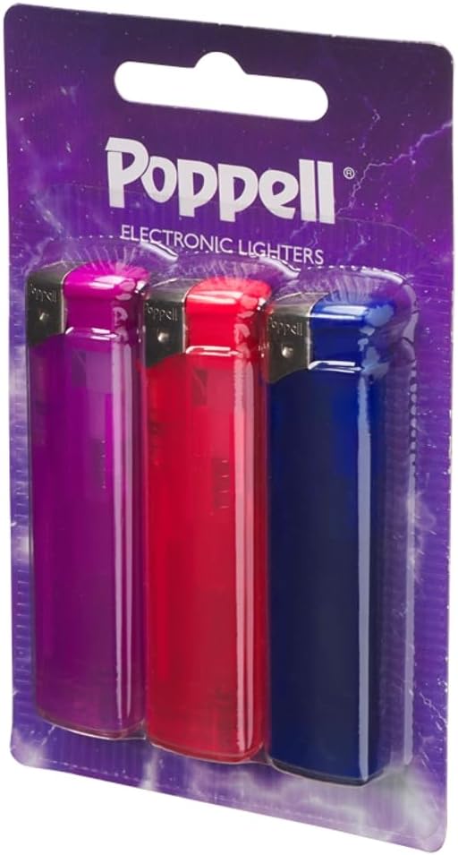 Poppell Electronic Lighters, Pack of 3 : Amazon.co.uk: Grocery