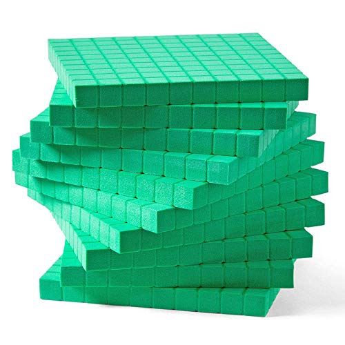 EDULEARNABLE Green Plastic Flats for Base Ten Blocks Kids Ages 8-11 ...