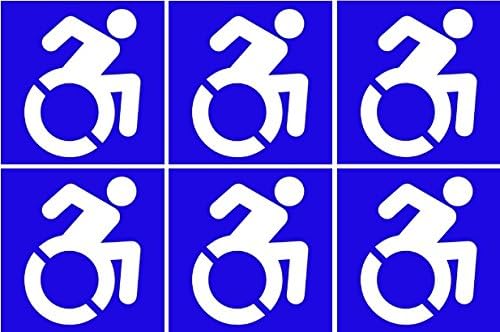 Amazon.com: 6 Pack of Wheelchair In Motion White on Blue Handicap ...