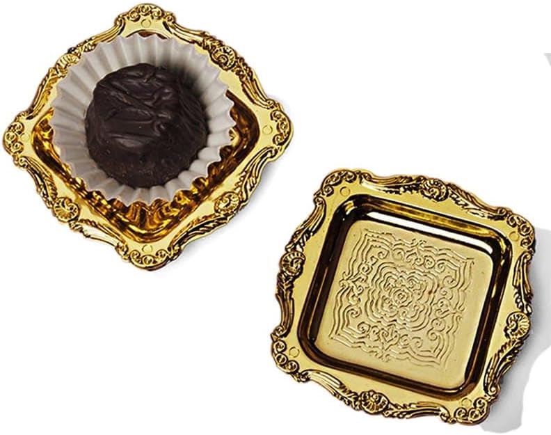 Amazon.com: 3 X 3 Gold Mini Plastic Square Plate (12/Pack) Width 3 ...