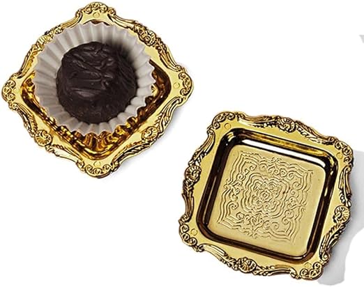 Amazon.com: 3 X 3 Gold Mini Plastic Square Plate (12/Pack) Width 3 ...