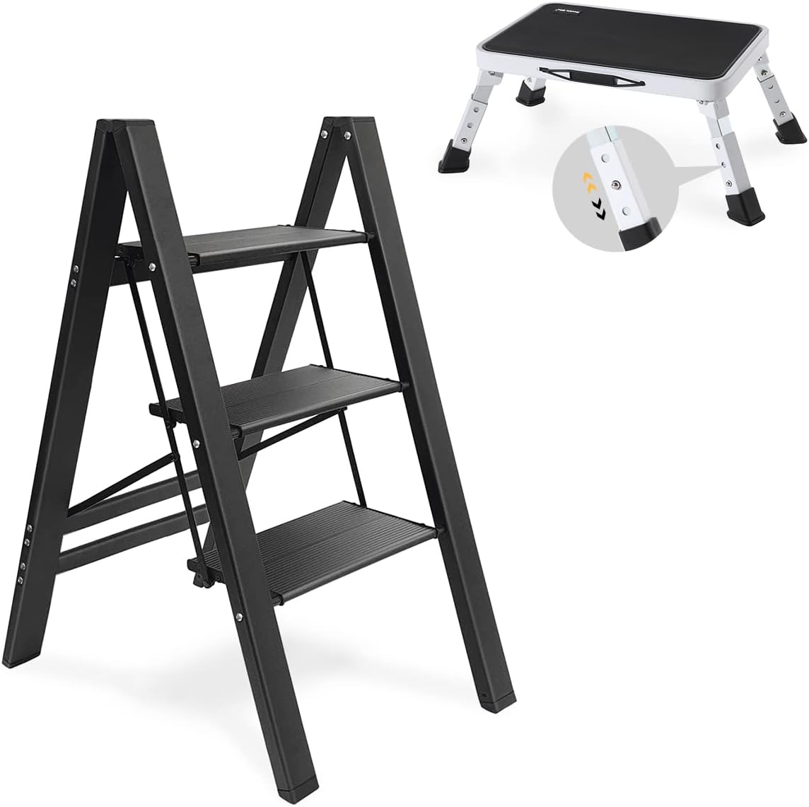Amazon.com: Double Elite Adjustable 1 Step Stool for Kids & 3-Step ...