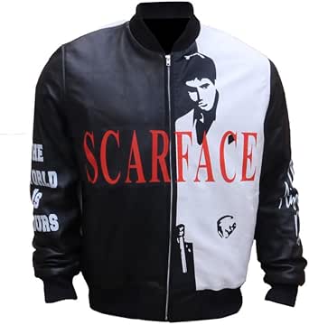 Litswear Al Pacino Movie Scarrface Jacket - Tony Montana Black Real ...