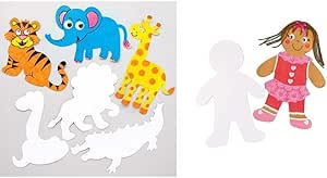 Baker Ross FE226 Jungle Animal Card Shapes - Pack of 30 & EK526 Large ...