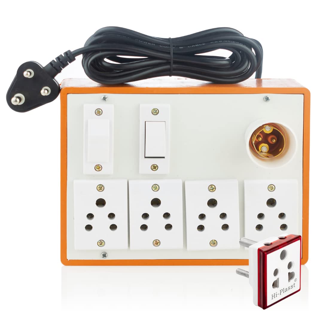 Buy Hi-Plasst PVC Brown Switch Extension Board with Fuse,Switch,Holder ...
