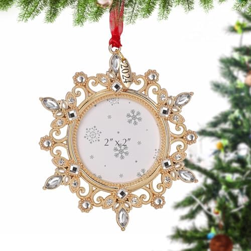 Amazon.com - NEYEABL Snowflake Photo Frame Ornament - 2" Rhinestone ...