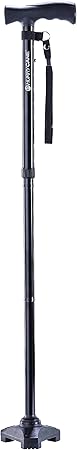 HurryCane HCANE-BK-C2 Freedom Edition Foldable Walking Cane with T ...
