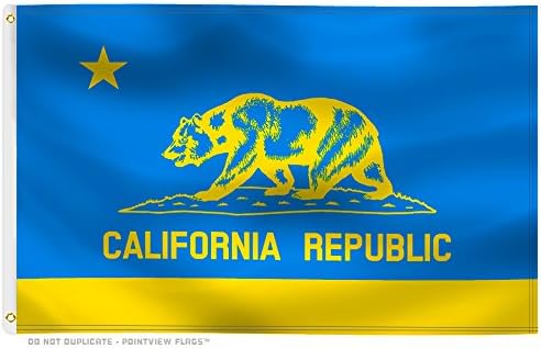 Amazon.com : Pointview Flags True Blue and Gold California Flag - 3 by ...