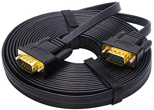 DTECH Ultra Flat Slim VGA Cable Male to Male VGA Monitor Cord in Black ...