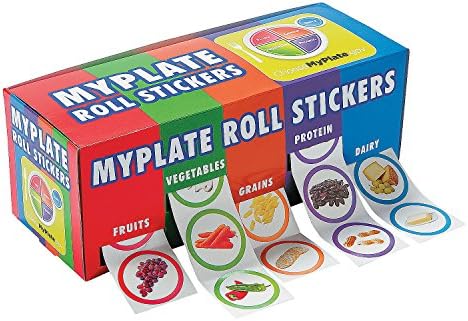 Amazon.com: My Plate Food and Nutrition Roll Stickers - 5 Rolls of Each ...