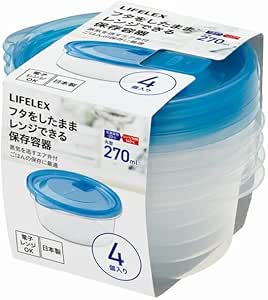 Amazon｜コーナン オリジナル LIFELEX フタをしたままレンジできる保存容器 丸型 270ml 4個入り KHK-05-5868｜保存容器・キャニスター オンライン通販