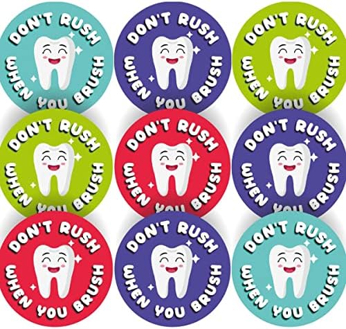144 Dont Rush when you Brush 30mm School Reward Stickers for Dentist ...