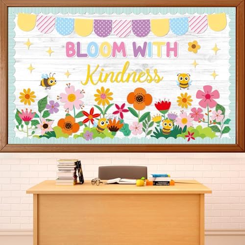 Amazon.com: Spring Bulletin Board Decorations Set Summer Flowers Bloom ...