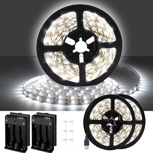 Amazon.com: USB LED Strip Light White 5V 5M 300 SMD 3528 with 3M Tape ...