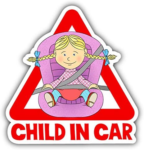 Amazon.com: JJH Inc Child in Car Girl Warning Sign Vinyl Decal Sticker ...