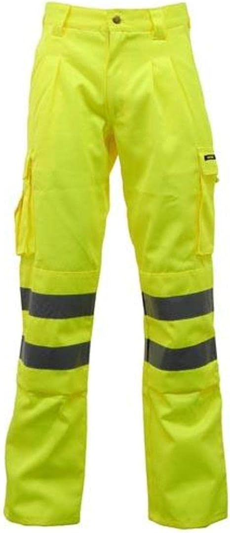 Stand Safe Hi Vis Viz Polycotton Safety Work Trousers EN471 CLASS 1 ...