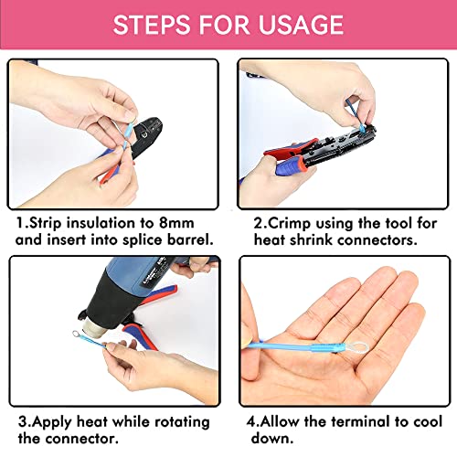 Snapklik.com : 50 PCS Ring Terminals 1/4 Red 22-16 AWG - M6 ...