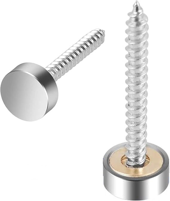 LuckIn 20-Pack Decorative Screw Cover 1/2" Dia，Stainless Steel Mirror ...