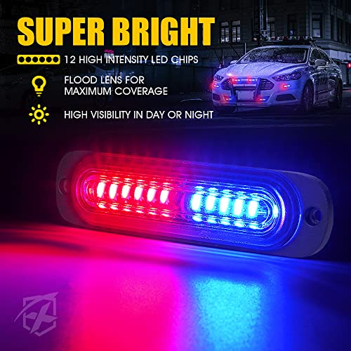 Snapklik.com : Red Blue LED Surface Mount Strobe Police Lights Kit, w ...