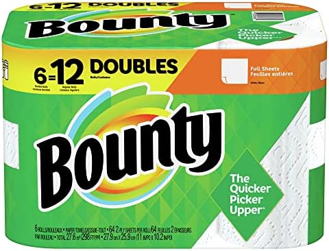 Amazon.com: Bounty Full Sheet Paper Towels, White, 2 Triple Rolls - 6 ...